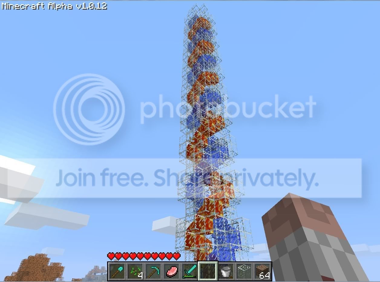 A simple water/lava sculpture : r/Minecraft